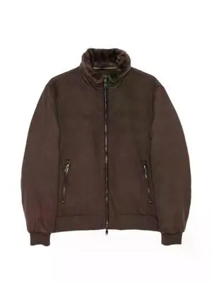 ON THE BUND Faux-fur Collar Bomber Jacket - Brown