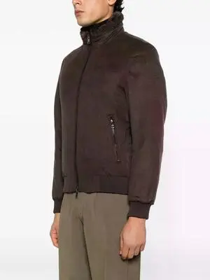 ON THE BUND Faux-fur Collar Bomber Jacket