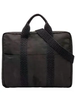 Hermès 1990-2010 Canvas Herline Porte Documents Business Bag - Brown
