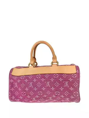 LOUIS VUITTON Neo Speedy Monogram Denim Tote Bag - Pink
