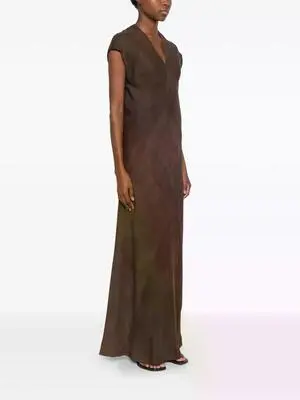 TAIGA TAKAHASHI V-neck Silk Maxi Dress