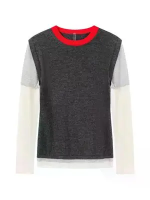 CUDDLEUP Colour-block Layered Sweater - Grey