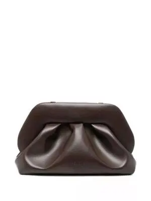 THEMOIRE Bios Ruched Clutch Bag - Brown