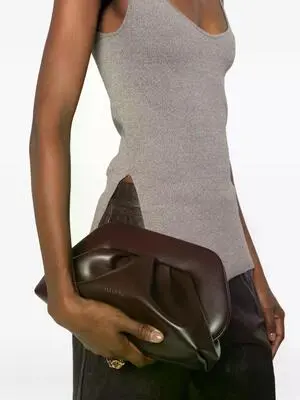 THEMOIRE Bios Ruched Clutch Bag - Brown