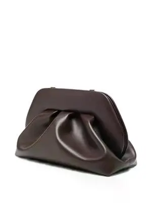 THEMOIRE Bios Ruched Clutch Bag - Brown