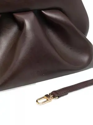 THEMOIRE Bios Ruched Clutch Bag - Brown