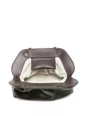 THEMOIRE Bios Ruched Clutch Bag - Brown