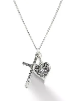 Emanuele Bicocchi Notre-heart Cross Necklace - Silver