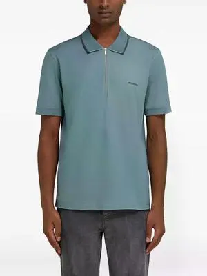 FERRAGAMO Cotton Polo Shirt With Zip Detail
