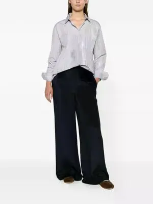 Max Mara Relaxed-fit Heavy Silk Trousers Ultramarine - Blue
