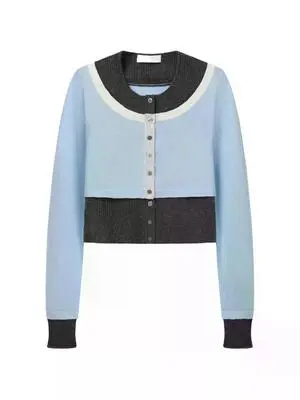 CUDDLEUP Layered-design Knit Cardigan