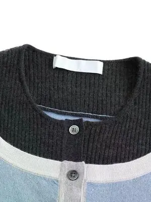 CUDDLEUP Layered-design Knit Cardigan