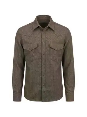 NINE:INTHE:MORNING Tobia Herringbone-pattern Shirt