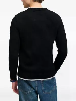 Superdry Preppy Logo-embroidered Ribbed-knit Sweater - Black