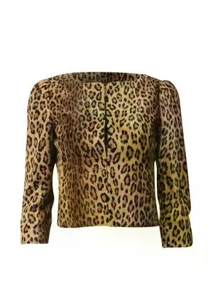 MILLY Leopard-print Cropped Blazer
