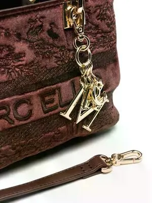 MARC ELLIS Wendi S Logo-embroidered Velvet Tote Bag - Brown