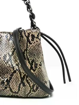 MARC ELLIS Myranda Snake-effect Braided-handle Tote Bag - Neutrals