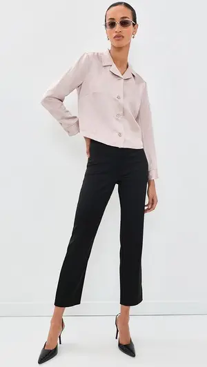 REFORMATION Lacie Cropped Shirt