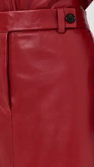 Co Double Slit Leather Pencil Skirt