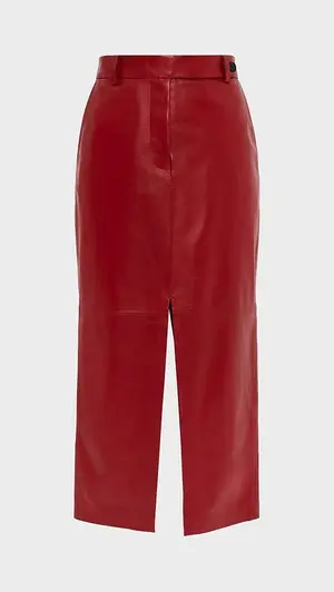 Co Double Slit Leather Pencil Skirt