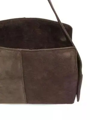 VIC MATIE Buckle-strap Suede Shoulder Bag