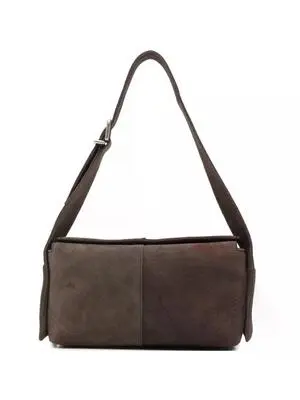 VIC MATIE Buckle-strap Suede Shoulder Bag - Brown