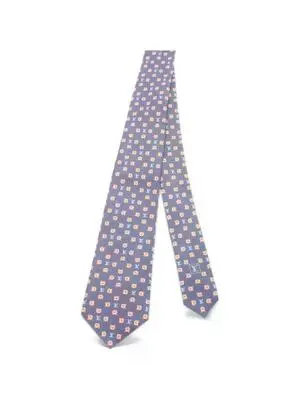 LOUIS VUITTON Monogram Crab-print Tie - Blue