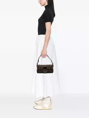 Fendi 20th Century Zucca Canvas Baguette Shoulder Bag - Brown