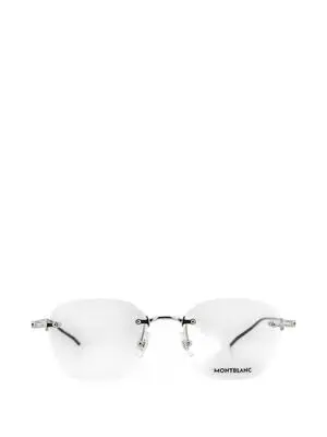 MONT BLANC EYEWEAR Rimless Square-frame Glasses - Silver