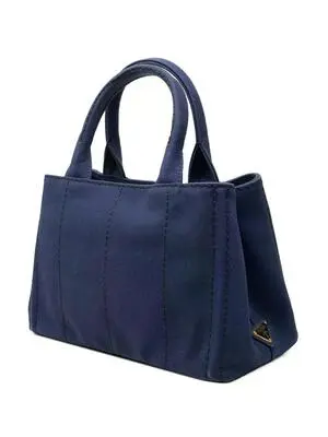 Prada 2013-2026 Small Canvas Canapa Logo Tote Satchel
