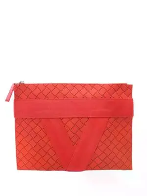 Bottega Veneta 2000s Intrecciato V-motif Clutch Bag