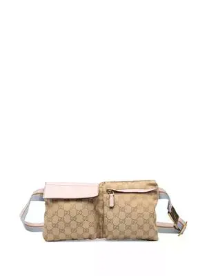 Gucci 2000-2015 Gg Canvas Web Double Pocket Belt Bag - Neutrals