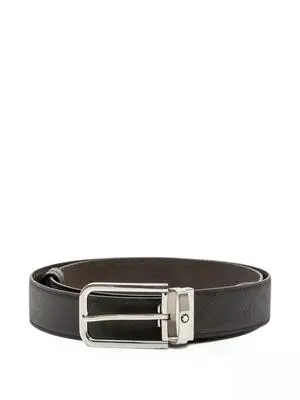 Montblanc Reversible Saffiano-leather Belt - Black