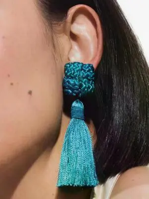 JENNIFER BEHR Carmella Knotted Tassel Earrings - Blue