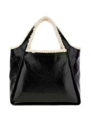 Stella McCartney Logo Cracked Patent Crossbody Tote Bag