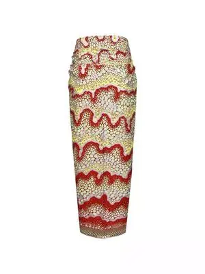 VLISCO DIALOGUES Bubble-print Midi Pareo Skirt
