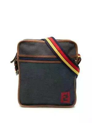 Fendi 2000-2010 Denim Ff Crossbody Bag