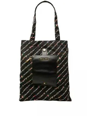 Miu Miu 1993-2000 Floral Printed Nylon Faille Foldable Tote Bag