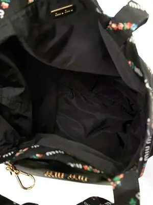 Miu Miu 1993-2000 Floral Printed Nylon Faille Foldable Tote Bag