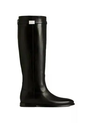 Kiton Logo-plaque Leather Boots - Black