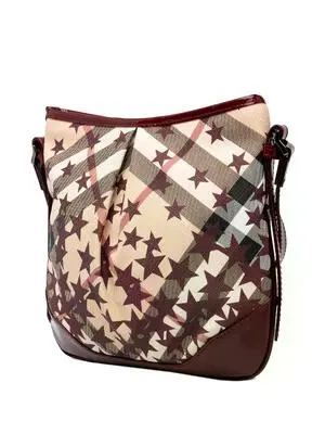 Burberry 2000-2017 Small Patent Trimmed Supernova Check Coated Canvas Star Julia Crossbody Bag