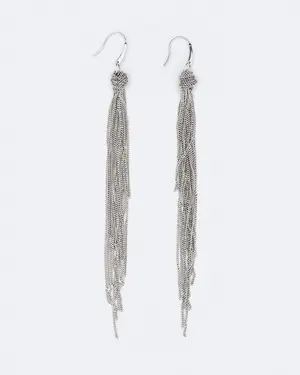 ALLSAINTS Noir Chain Earrings - Silver