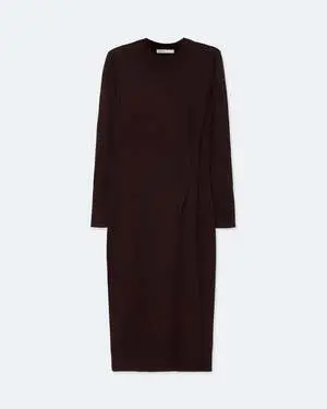 ALLSAINTS Kayla Merino Wool Midi Dress - Brown