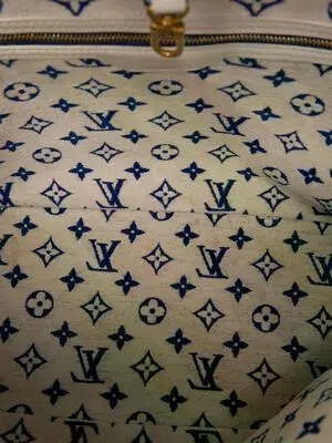 LOUIS VUITTON 1990-2010 Match Monogram Jacquard Velvet Neverfull Mm Tote Bag