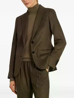 Kiton Houndstooth Single-breasted Blazer