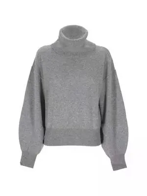 EMMA E GAIA Roll-neck Drop-shoulder Sweater - Grey