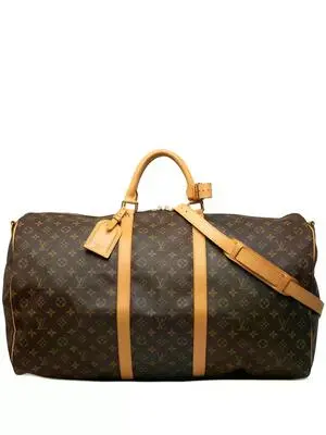 LOUIS VUITTON 1997 Monogram Keepall Bandouliere 60 Travel Bag - Brown