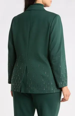 Anne Klein One-button Embellished Blazer