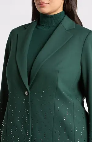 Anne Klein One-button Embellished Blazer