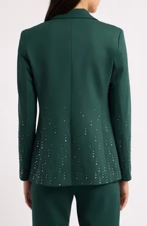 Anne Klein Droplet Embellished One Button Blazer